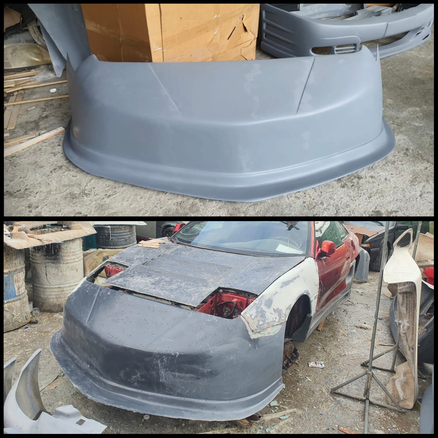 Toyota mr2 Sw20 front bumper drag style FRP – JP Fiber Shop